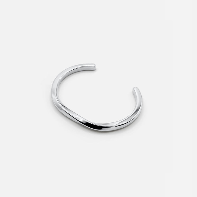 Wave Cuff Bangle - Silver – SAEGE